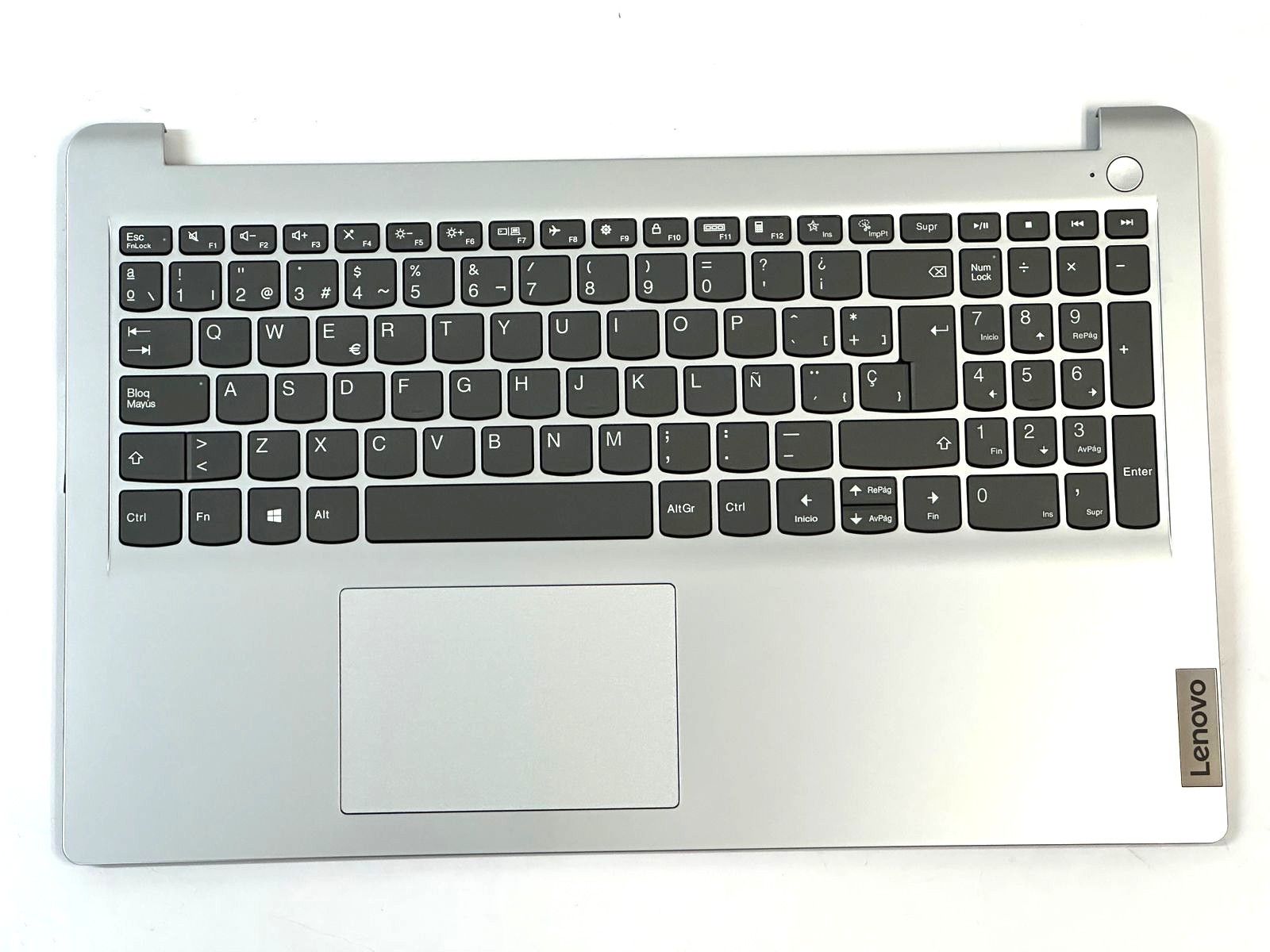 TECLADO LENOVO IDEAPAD 1-15IAU7 1-15ALC7 1-15IJL7 GRIS ESPAÑOL INCLUYE PALMREST Y TOUCHPAD ...